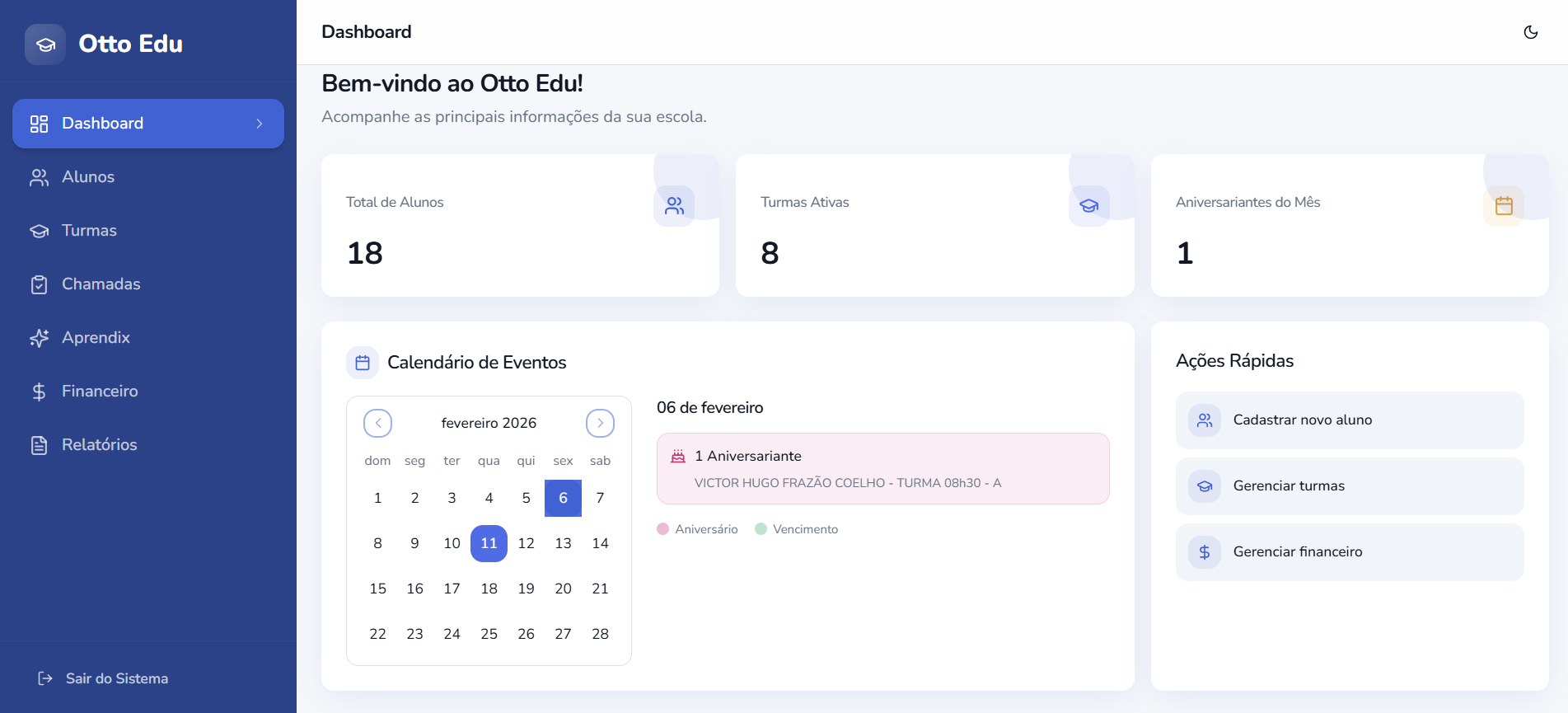 Otto Edu - Sistema de Gestão Escolar